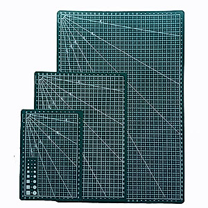 3pk Cutting Mat Blue Craft Mats Sewing Quilting Fabric Officematics Cutting Mats (A3 + A4 + A5) for Crafters Hobbyists and Artists (6pk)