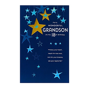 UK Greetings 18th Birthday Card for Grandson - Sentimental Design