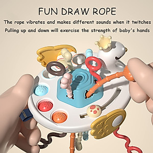 Montessori Toys 6M to 3 Years, Swan Pull String Activity Sensory Toys for Toddler, Travel, Motor Skills & Teething Toys for Car Seat/Stroller, Baby Girl Gifts for 18M+, Baby Toys for 1 Year Old