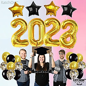 Big, 40 Inch Gold and Black 2023 Balloons Set - Graduation Decorations | Gold and Black Graduation Party Decorations | 2023 Numbers Balloons for Graduation Party Supplies, Class of 2023 Decorations