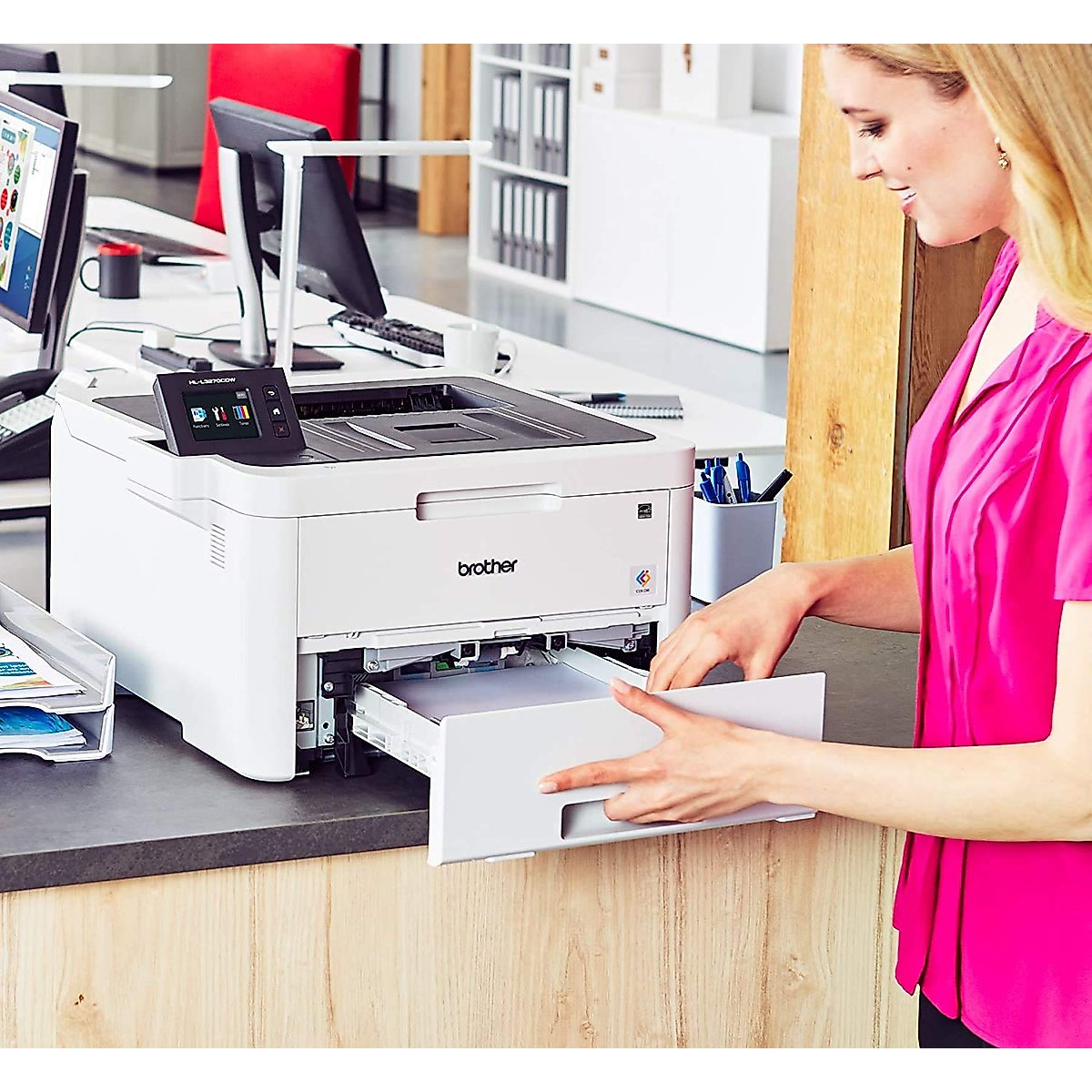 Brother Premium L-3270CDW Series Compact Digital Color Laser Printer I Mobile Printing I NFC I Auto 2-Sided Printing I 2.7" Color Touchscreen I 25 PPM I Up to 250-Sheet Tray Capacity