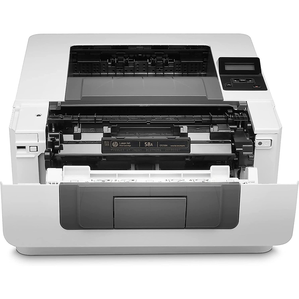 HP Laserjet Pro M404n Single-Function Wired Monochrome Laser Printer, White - Print only - 40 ppm, 4800 x 600 dpi, 256MB Memory, 8.5 x 14, Ethernet, Cbmou Printer_Cable