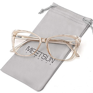 MEETSUN Blue Light Blocking Glasses for Women Anti Eyestrain Filter Blue Ray Computer Game Glasse&UV/Reduce Glare Lens (Brown Frame)