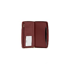 COACH Dempsey Large Phone Wallet In Signature Jacquard With Stripe Patch (IM/Red Apple Multi)