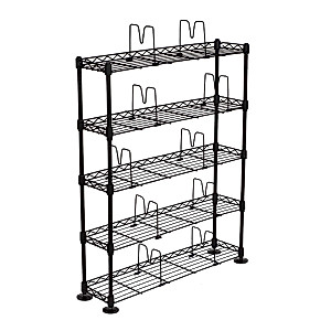 Atlantic Maxsteel 5 Tier Shelving - Heavy Gauge Steel Wire Media Shelving for 275 CDs,152 DVDs, Blu-ray or Games PN3010 in Black