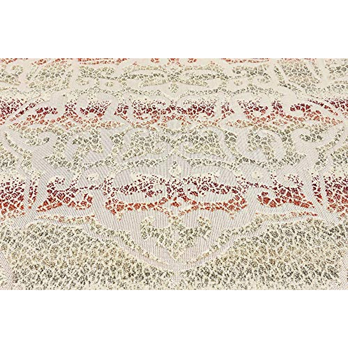 Unique Loom Modern Collection Distressed, High-Low Pile, Abstract, Vintage, Indoor and Outdoor Area Rug, 6 ft x 9 ft, Beige/Light Brown