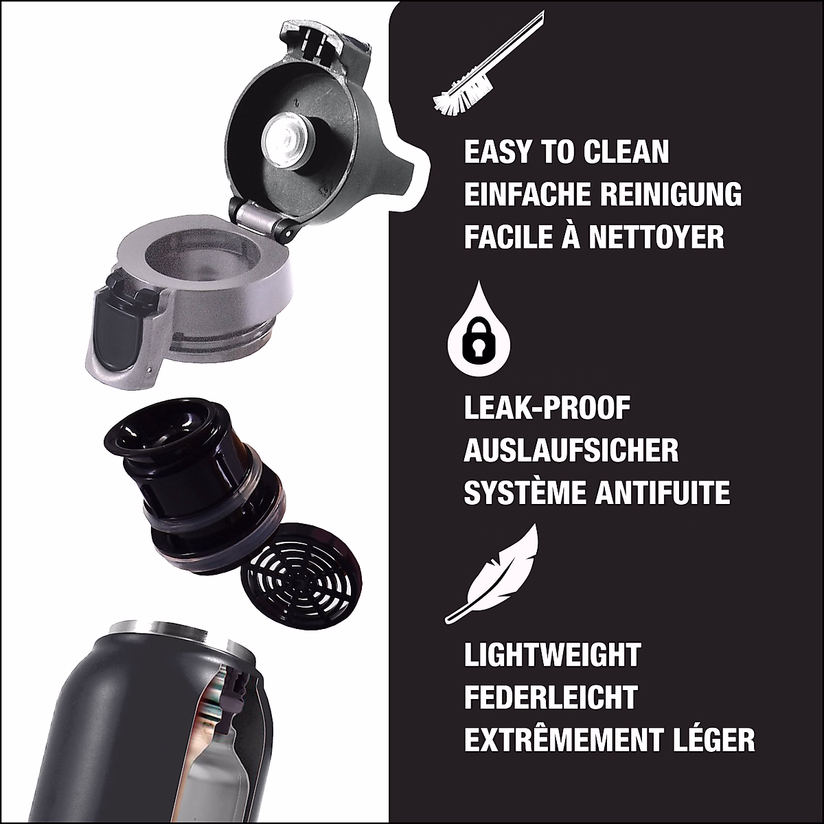 SIGG - Thermo Flask Hot & Cold ONE - Insulated Water Bottle - Tea Filter - Leakproof - BPA-Free - Stainless Steel - 17Oz