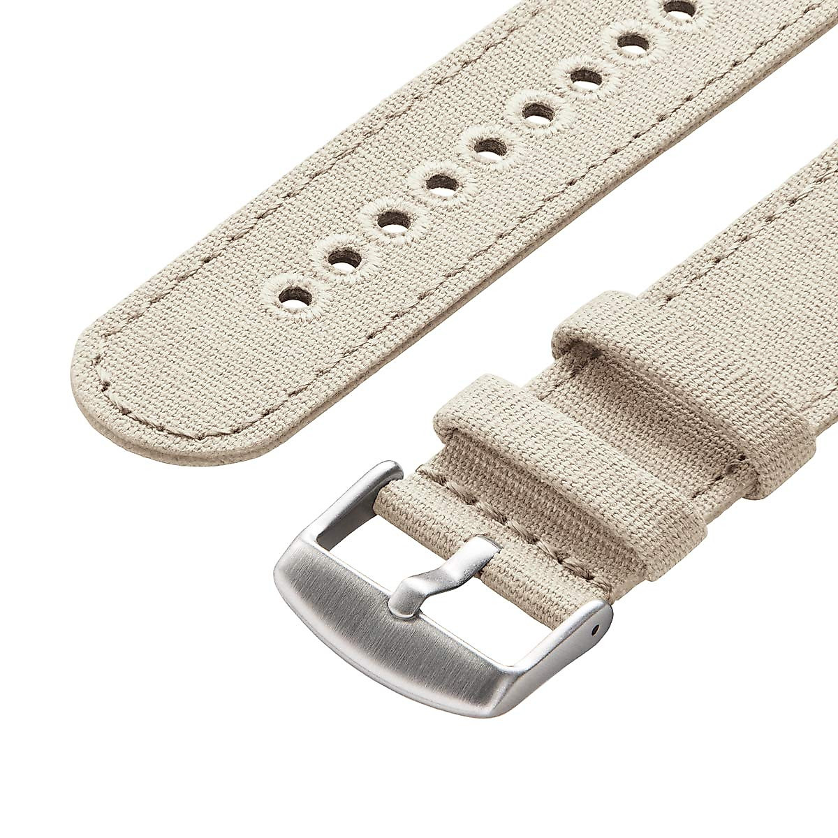 Archer Watch Straps - Canvas Quick Release Watch Bands (Alabaster, 18mm)