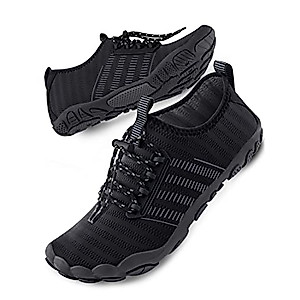 SAYOLA Water Shoes Womens Mens Swim Pool Beach Aqua Quick Dry Sports Barefoot Diving Boating 501 Black