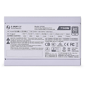 Lian-Li SP750 750W 80+ Gold Certified Fully Modular SFX Power Supply Unit, White