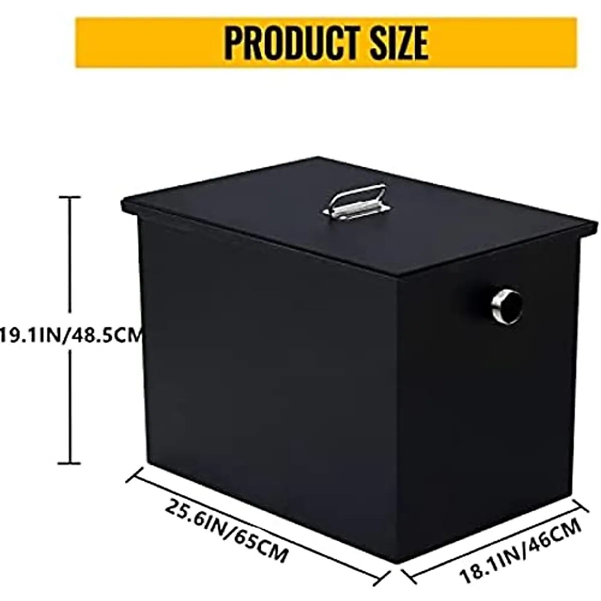 8-70 LBS Grease Capacity Carbon Steel Grease Interceptor, Commercial Grease Interceptor Trap Grease Trap Under Sink For Restaurant Cafe,30 LB