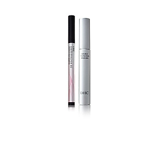 DHC Line and Define 2-Piece Makeup Kit, Mascara Perfect Pro Double Protection (Black) 0.17 oz Net wt, Liquid Eyeliner EX (Black) 0.01 fl oz, Water Resistant & Smudge Proof, All Day Wear