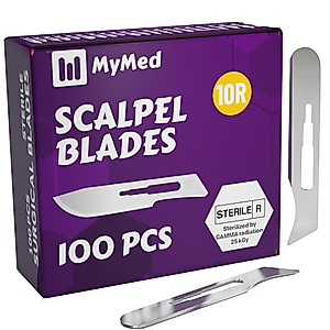 Pack of 4 Scalpel Handles + 10r Blades Dermaplaning Replacement Blades, Precision Scalpel Set