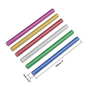 uxcell Mini Hot Glue Gun Sticks 4-inch x 0.27-inch for Glue Guns, Glitter Colorful 30pcs