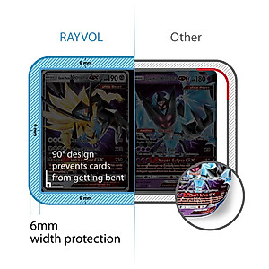 Rayvol Carrying Case for Pokemon Trading Cards, Fits up to 400 Cards, Card Holder with Hand Strap & Carabiner, Black