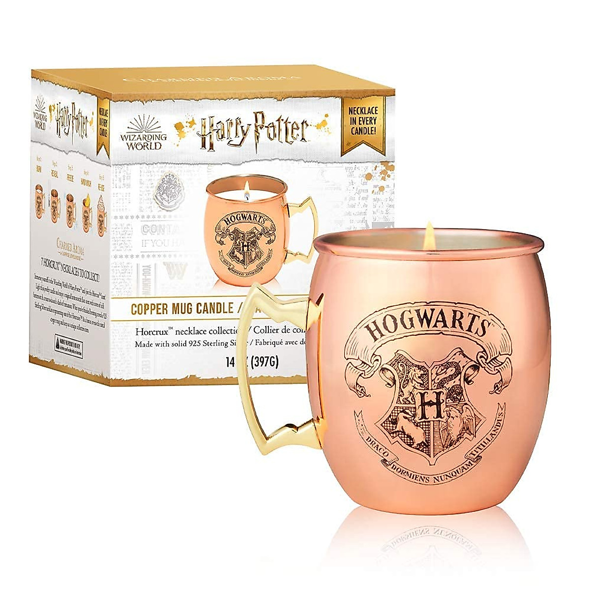 Charmed Aroma Harry Potter Butterbeer Mug Scented Candle with Surprise Necklace Inside, Jewelry Candle for Women, Home Décor Kitchenwares | Accessories Gift