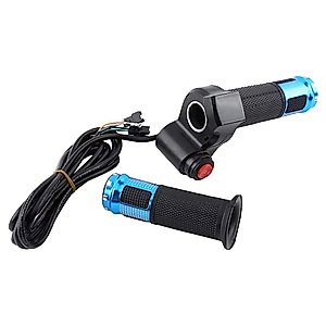 3 Gears Speed Switch Bike Grips Cover With LED Display Screen Accelerator Handle For Electric Bicycle (Blue&Black)
