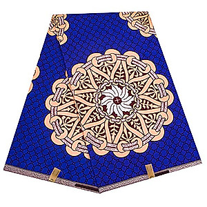 African Polyester Wax Prints Fabric Ankara Real Wax 6 Yards African Fabric for Party Dress FP6393