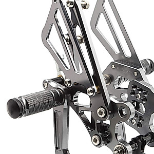 CNC ZX14R 12-20 Motorcycle Adjustable Rearsets Foot Pegs Rear Set Footpeg Shift Pedal Compatible with Ninja ZX14 ZX-14R/ABS ZX 14R 2012-2020 Titanium