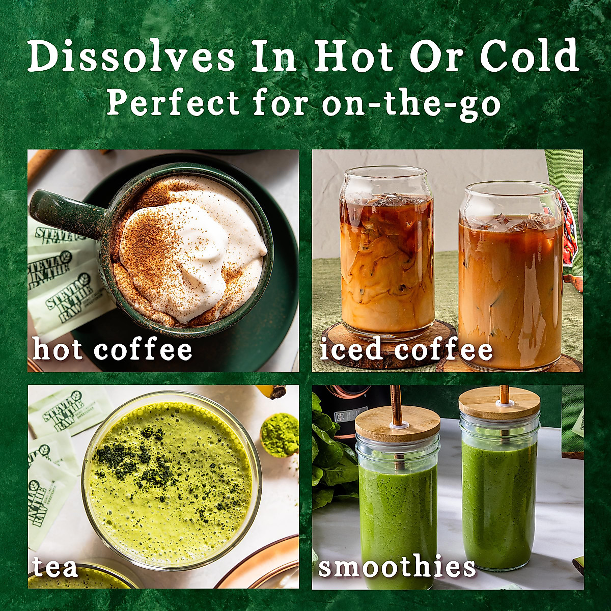 Stevia In The Raw, Plant Based Zero Calorie, No Erythritol, Sugar Substitute, Sugar-Free Sweetener for Coffee, Hot & Cold Drinks, Suitable For Diabetics, Vegan, Gluten-Free, 200 Count Packets (1 Pack)