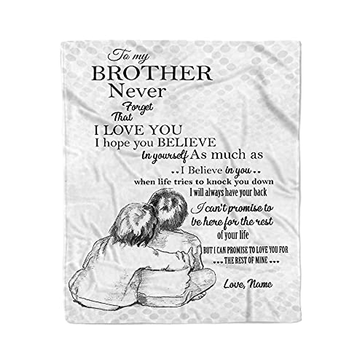 Launchigo Customized to My Brother Blanket Soft Sherpa Throw Blanket for Christmas, Birthday, Graduation, Thanksgiving & Christmas Gift. (to My Brother-from Brother 04, 30"X40") Baby Blanket.