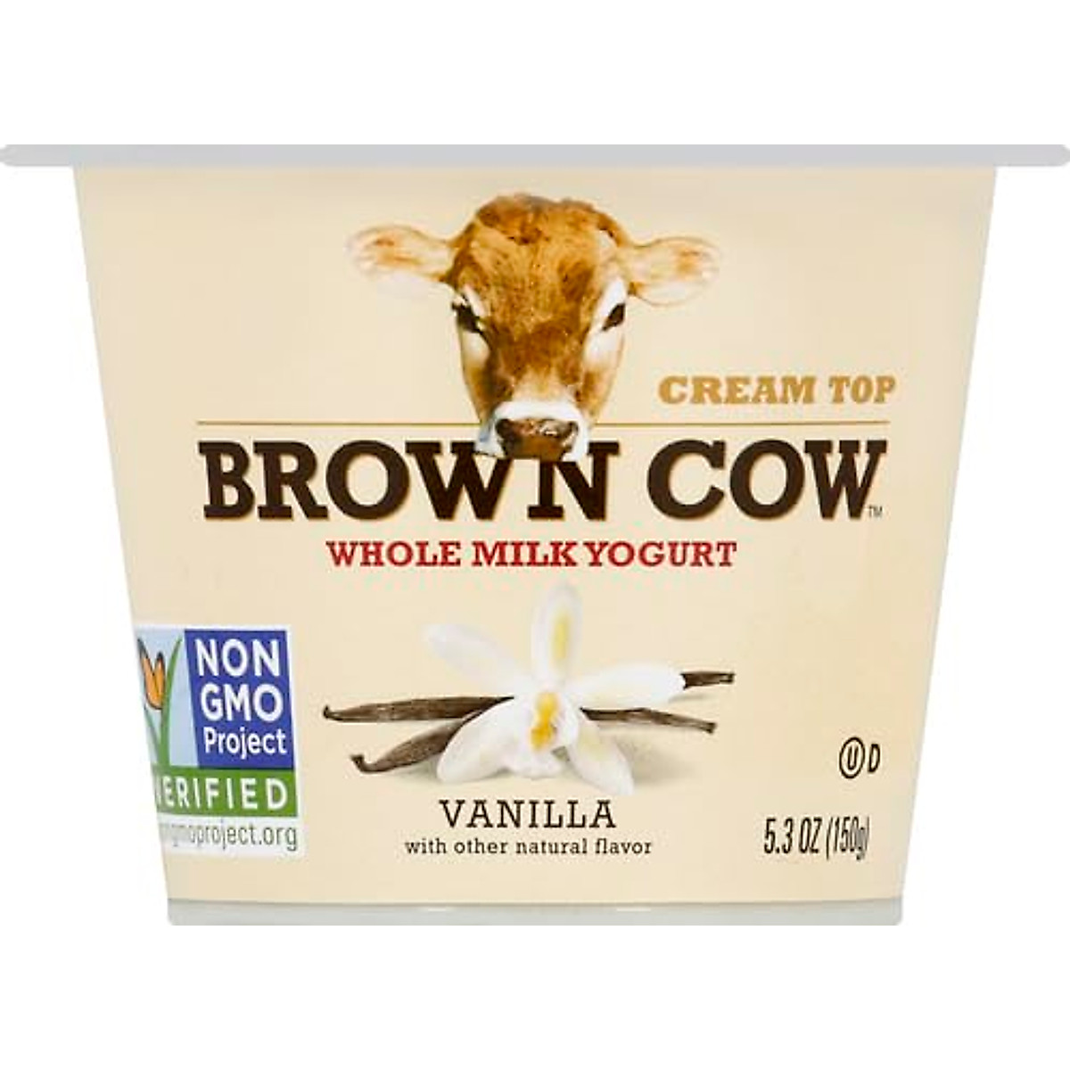 Brown Cow Cream Top Vanilla Whole Milk Yogurt, 5.3 oz. Cup - Creamy, Delicious Yogurt