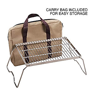 RedSwing Folding Campfire Grill, Heavy Duty 304 Stainless Steel Grate, Portable Camping Grill with Legs and Carrying Bag, Large