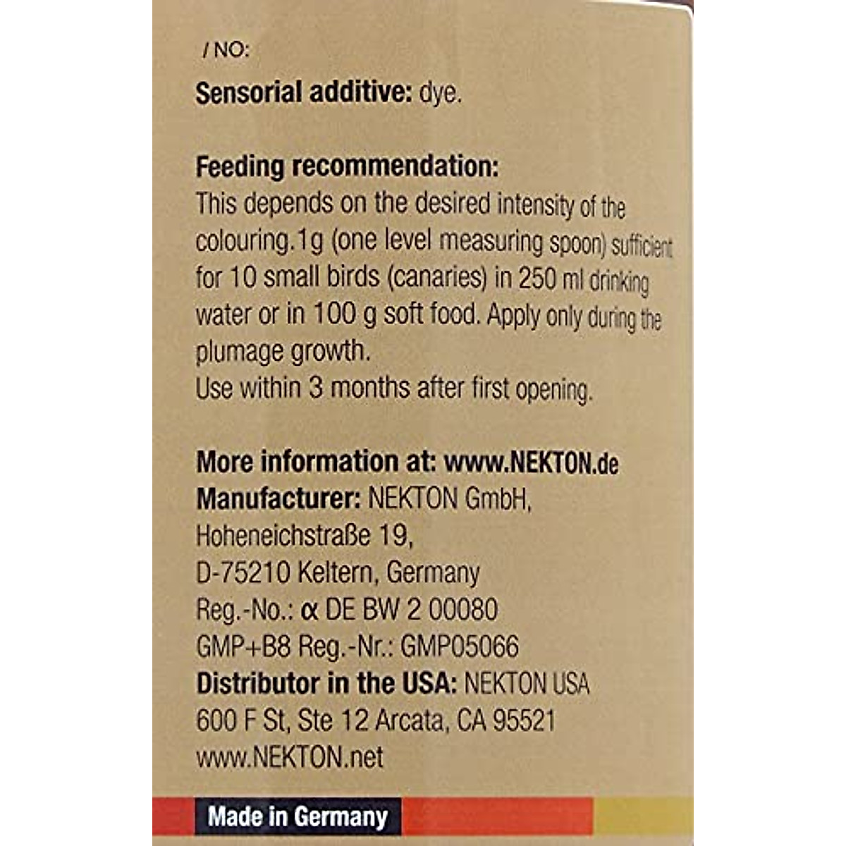 Nekton R Enhances Red Color in Birds, 150gm