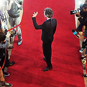 BannerBuzz Red Carpet Runner, Premium 1400 GSM Anti-Slip Aisle Runway Rug, Party Movie Theme Prom Ceremony Wedding Decorations Outdoor Indoor Events (3' W X 12' H, Red)