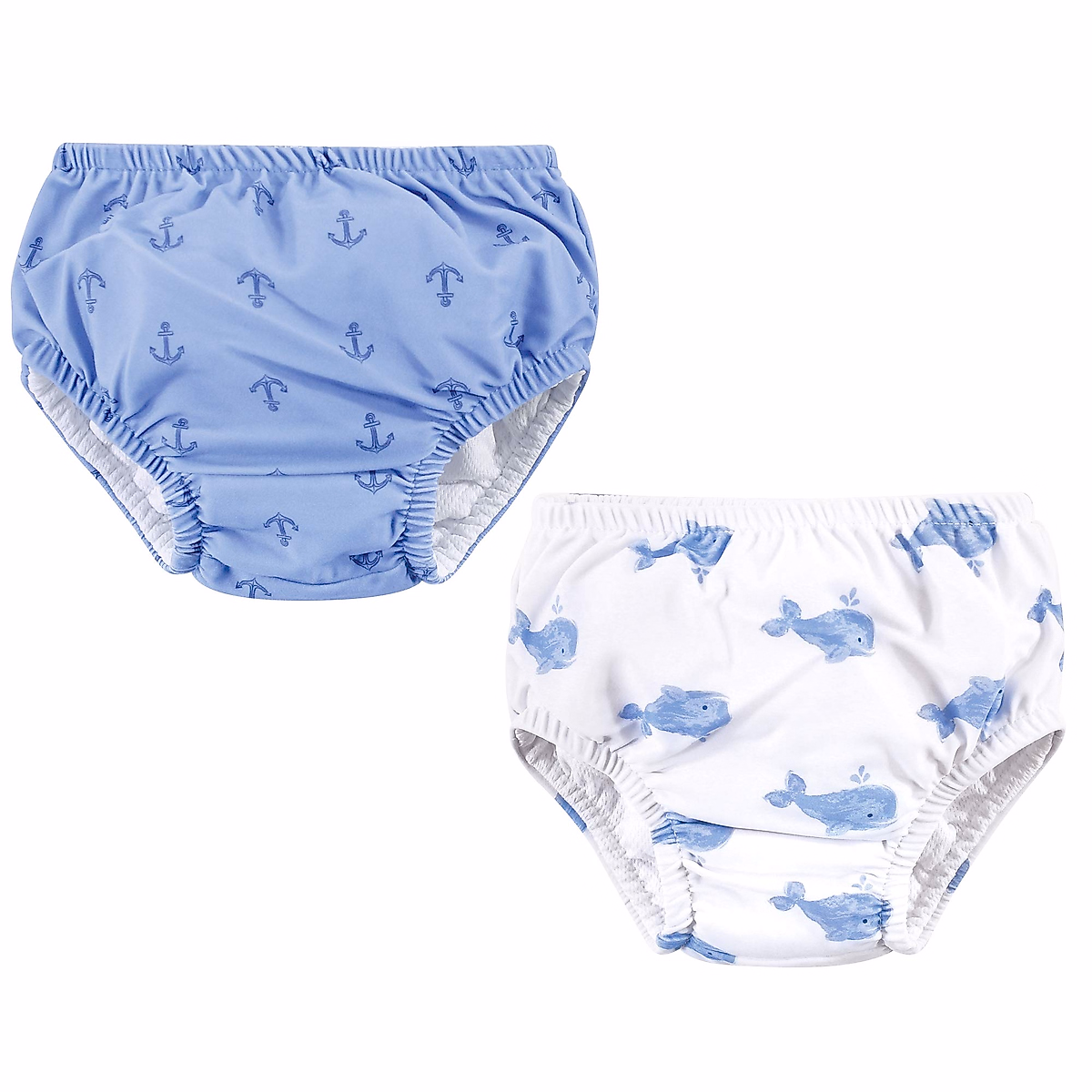 Hudson Baby Unisex Baby Swim Diapers, Blue Whale Navy Anchor, 12-18 Months