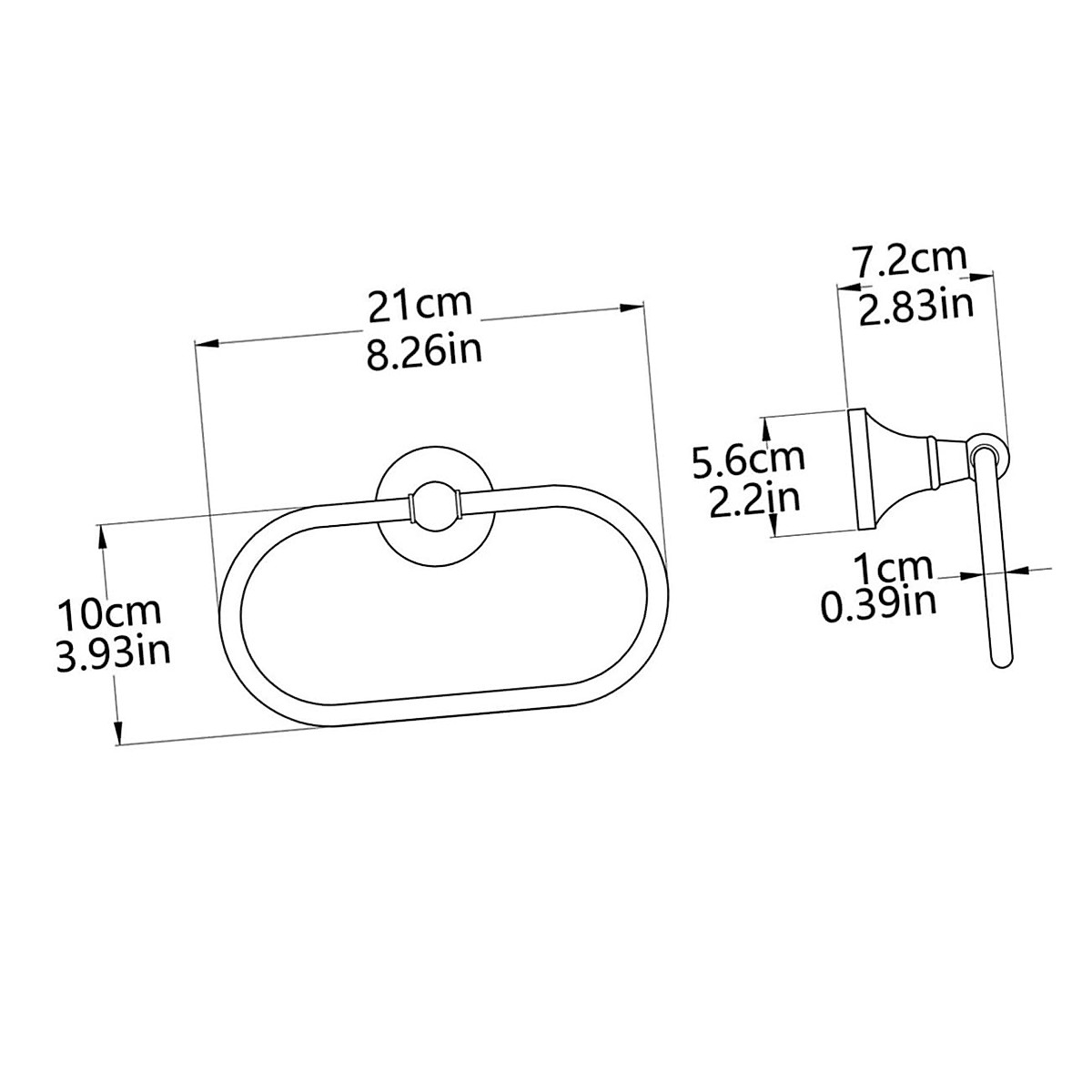 UKCOCO Hand Towel Wall Hanger Oval Towel Rack Towel Hangers Kitchen Hand Towel Ring Towel Hanging Ring Bathroom Towel Hooks Bath Towel Holder Single Stainless Steel to Rotate Toilet Paper