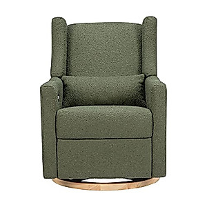 Babyletto Kiwi Glider Recliner w/Electronic Control and USB | in Olive Boucle w/Light Wood Base, Greenguard Gold Certified