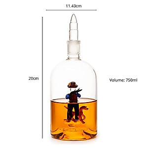 Wine & Whiskey Decanter, Hunters Gifts, Hunter with Dog - 750ml Decanter Bourbon Scotch Unique Gift for Him - Gamebirds Game - Hunter's Cowboy Decanter, Western Style Decanter, Gift Glassware