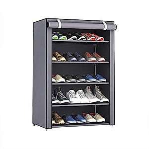 Souarts 4/5/6/8/10Tiers Shoes Rack Storage with Dustproof Cover Closet Shoes Storage Cabinet