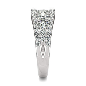 Charles & Colvard 14K White Gold Moissanite 4.5mm Round Fashion Ring-size 10 1.53cttw DEW