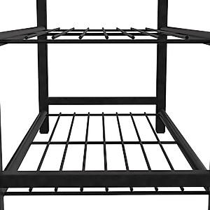 Yusong Shoe Rack, 6 Tier Shoe Organizer Storage for Closet Entryway, Narrow Tall Metal Shoe Shelves with Industrial Wooden Top, Rustic Brown and Black