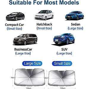 helloleiboo Car Windshield Sun Shade UV Rays and Heat Sun Visor Protector Foldable Reflector Umbrella brella Shield