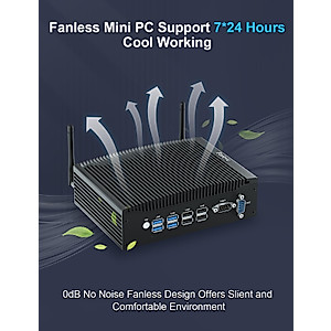 Baieyu Industrial Fanless Computer Core i5-8260U, Fanless Mini PC Preinstalled Windows 11 Pro 16GB RAM DDR4 512GB SSD, 2×HD Port, 2×RS232 COM, 4×USB 3.0, 4×USB 2.0, Auto Power On, Industrial Mini PC