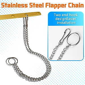 Boltigen Toilet Handle Replacement Kit, Front Mount Flush Handle for Toilet Tank, White Toilet Lever Replacement with Stainless Steel Flapper Chains, for Universal Toilets Flush Repair