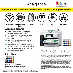 Epson® EcoTank® Pro ET-16600 SuperTank® Wide-Format Color Inkjet All-In-One Printer