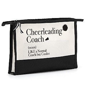 Inspirational Cheerleading Coach Gifts for Women Cosmetic Bag Travel Makeup Bag Funny Cheerleader Coach Cheer Coach Gift Thank You Gifts for Women Cheer Mom Wife Teacher Friends Sister Coworker