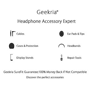 Geekria Shield Headphone Case Compatible with V-Moda Crossfade M-100, Crossfade 2 Wireless, Crossfade XS Case, Replacement Hard Shell Travel Carrying Bag with Cable Storage (Dark Grey)