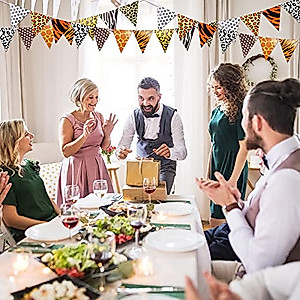 Thenshop 5 Pieces Jungle Theme Party Supplies Animal Safari Print Pennant Banners Jungle Animal Prints Animal Triangle Flag Banner for Animal Theme Party Zoo Jungle Safari Themed Party (Classic Style)