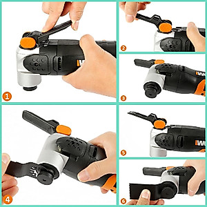 Protoiya 87 PCS Oscillating Tool Blades, Wood Metal Plastic Quick Release Oscillating Multitool Saw Blades Accessories with Sandpaper Compatible with Dewalt, Milwaukee, Makita, Ryobi, Rockwell, Bosch