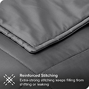 Bare Home Weighted Blanket King Size 30lb (80" x 87") for Adults - All-Natural 100% Cotton - Premium Heavy Blanket Nontoxic Glass Beads (Grey, 80"x87")