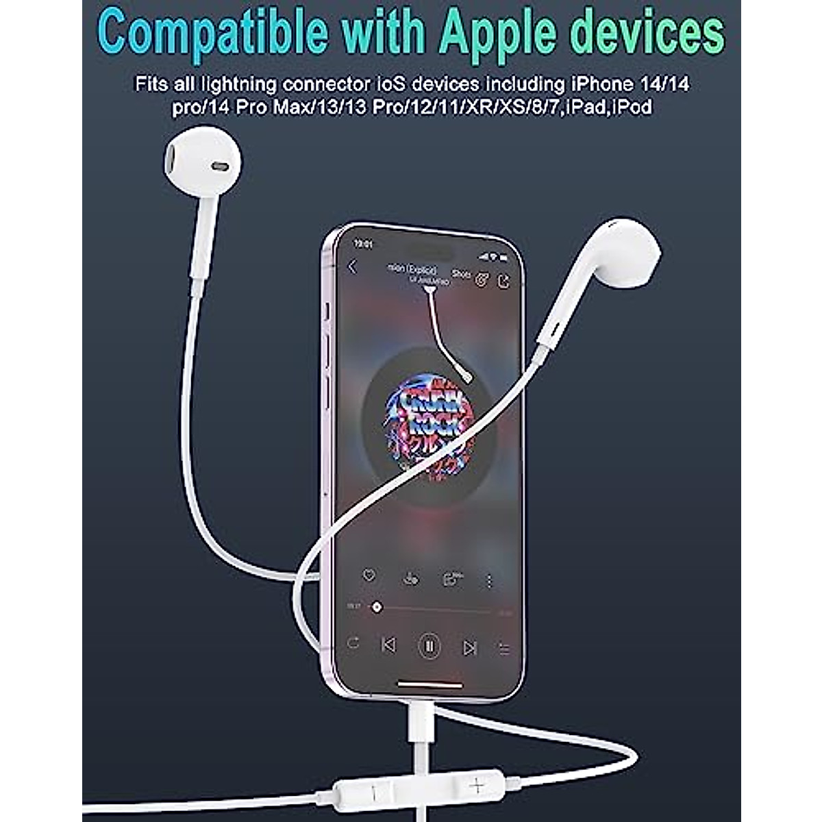 Apple Earbuds for iPhone,2 Pack Wired Headphones with Lightning Connector【Apple MFi Certified】 Noise Isolating Earphones for iPhone 14/14 Pro/13/12/11/XR/XS/8/7 (Built-in Microphone & Volume Control)