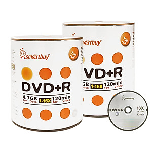 Smart Buy 200 Pack DVD+R 4.7gb 16x Logo Blank Data Video Movie Recordable Disc, 200 Disc 200pk