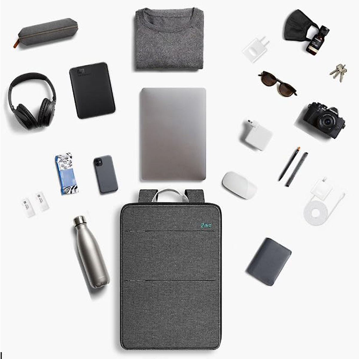 ZINZ Slim & Expandable Laptop Backpack 15 15.6 16 Inch Sleeve with USB Port, Spill-Resistant Notebooks Bag Case for Most 14-16 Inch MacBooks Surface-Books Dell HP Lenovo Asus Computers,G01BK02