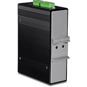 TRENDnet 6-Port Industrial Gigabit L2+ Managed PoE++ DIN Rail Switch, 4 x Gigabit PoE++ Ports, DIN-Rail Mount, 2 x SFP Slots, IP30, VLAN, QoS, LACP, Bandwidth Management, ERPS, Black, TI-BG62i