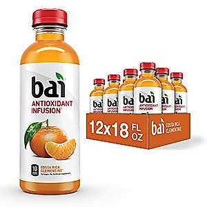 Bai Flavored Water, Costa Rica Clementine, Antioxidant Infused Drinks, 18 Fluid Ounce Bottle (Pack of 12)